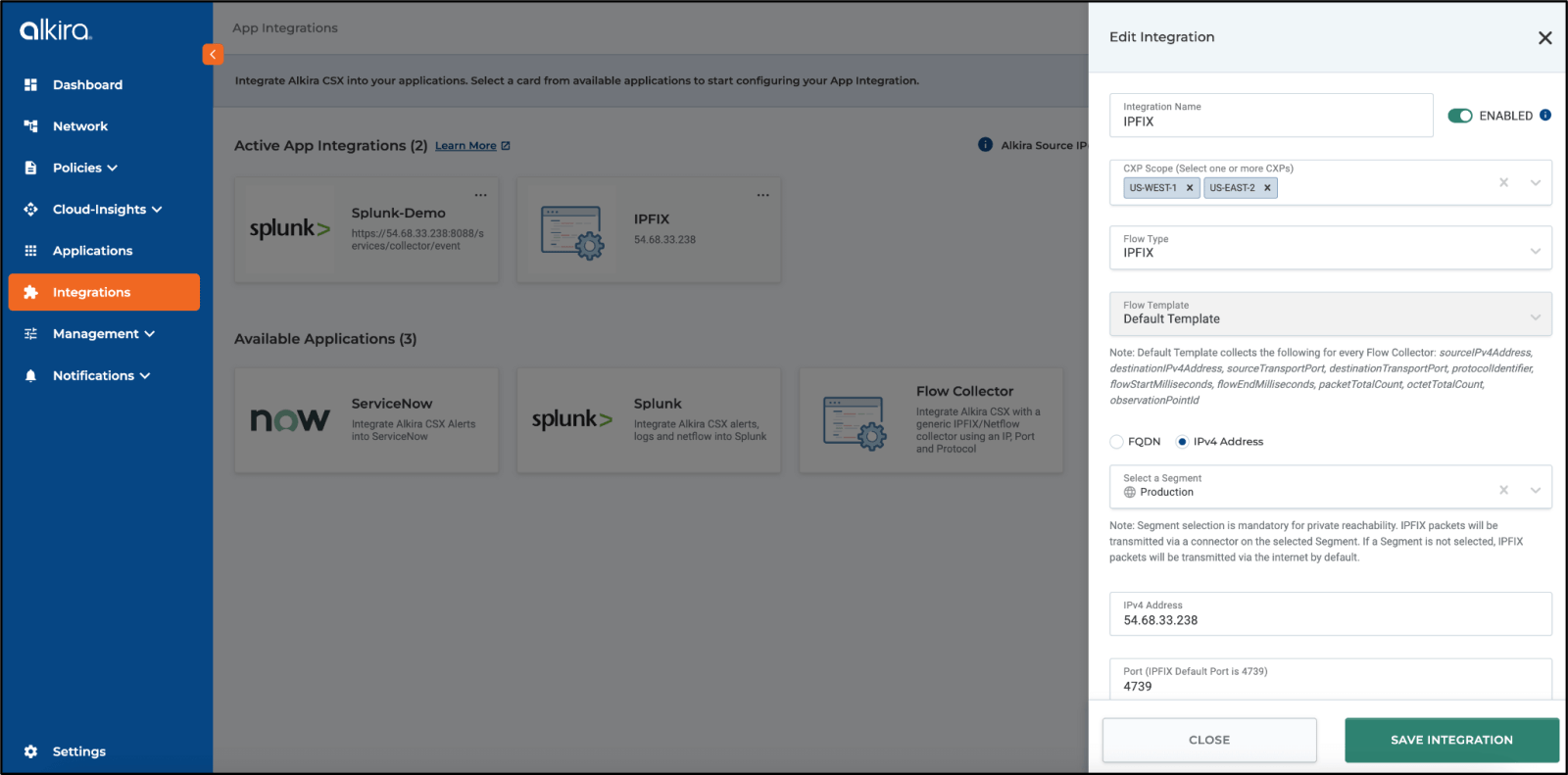 Traffic Flow Visualization with Alkira IPFIX Integration