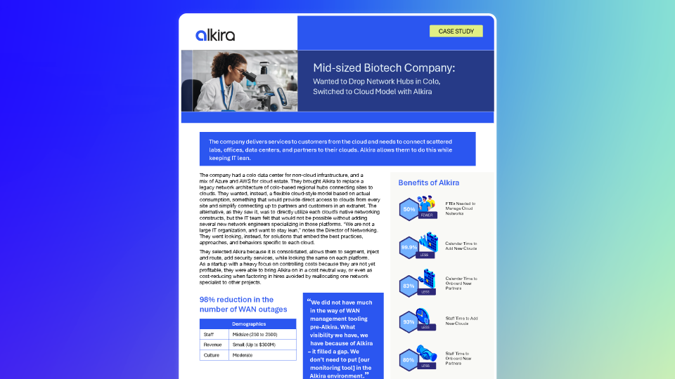 Case Study: Mid-sized Biotech Company Wanted to Drop Network Hubs in Colo, Switched to Cloud ...