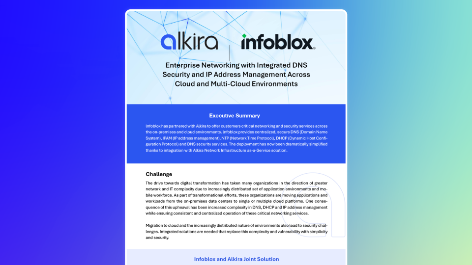 Solution Brief: Alkira - Infoblox Joint Solution - Alkira