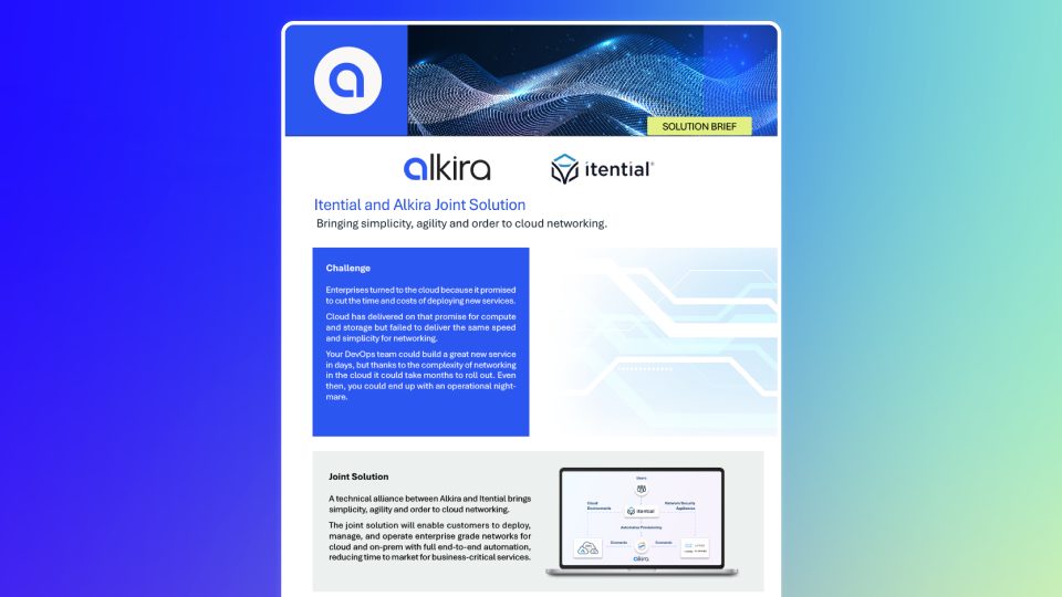 Solution Brief: Alkira - Itential Joint Solution - Alkira